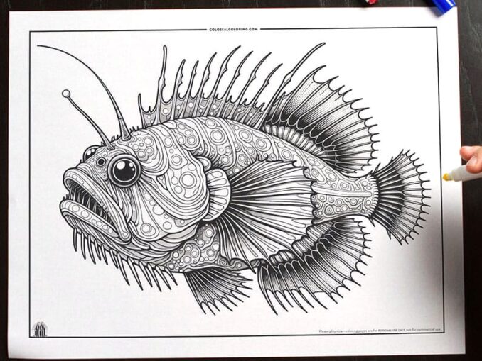 Blob Fish • Free Printable Coloring Page
