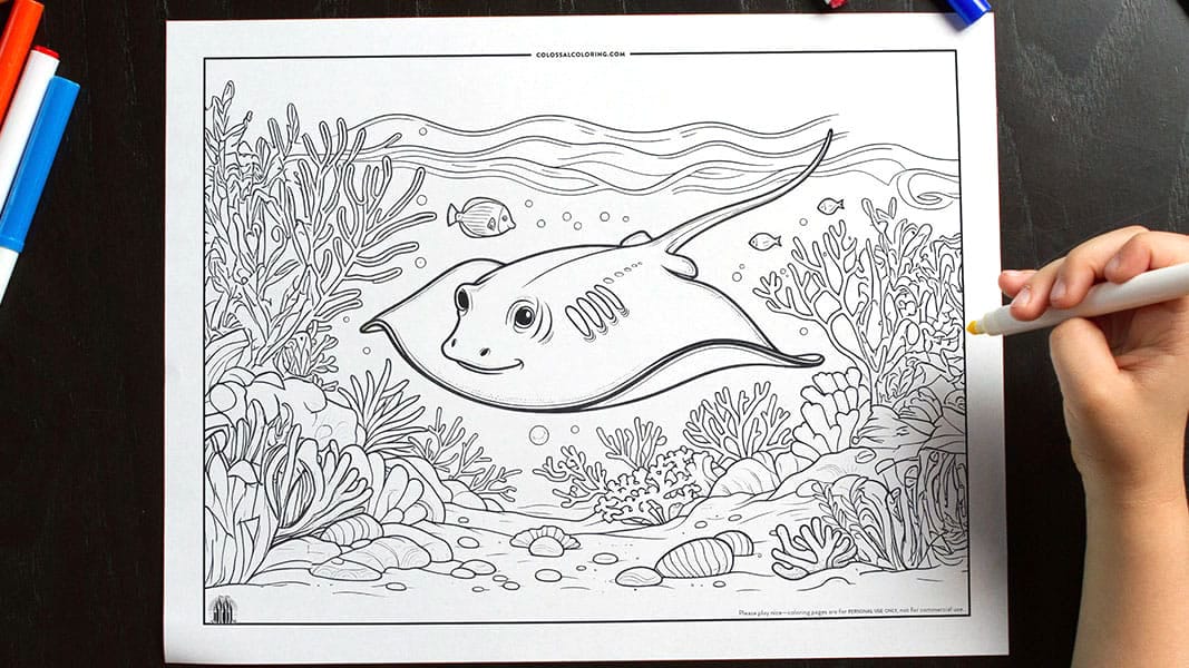 Sting Ray • Free Printable Coloring Page