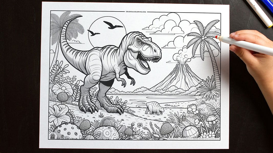 Tyrannosaurus • Free Printable Coloring Page