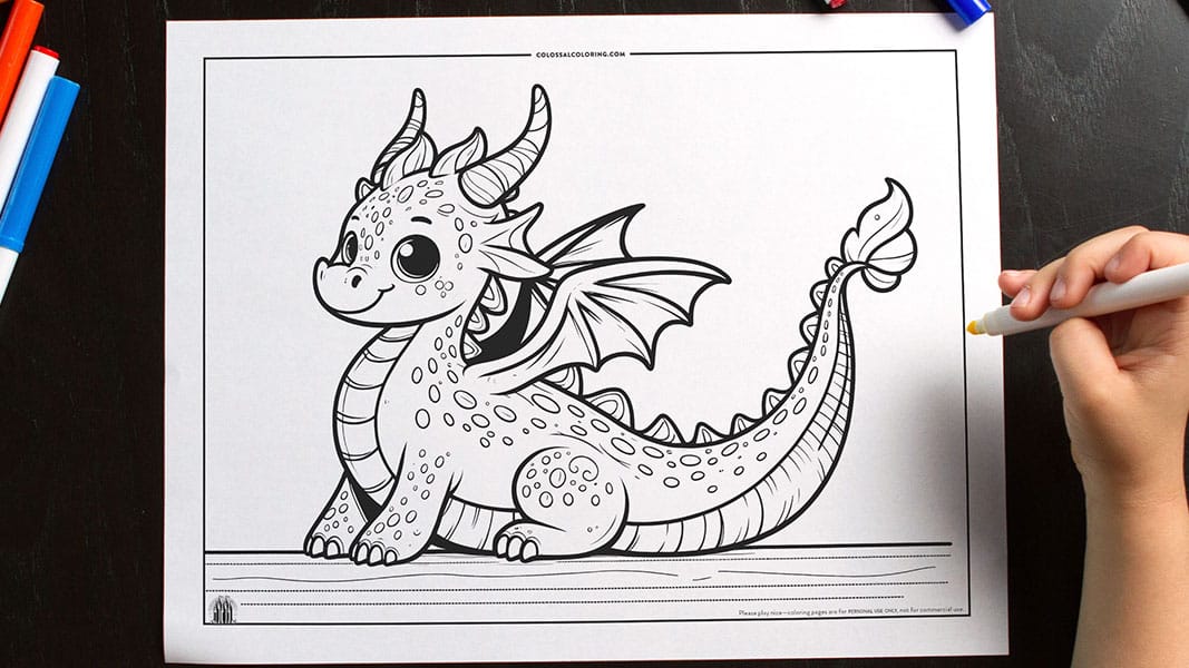Dragon • Free Printable Coloring Page